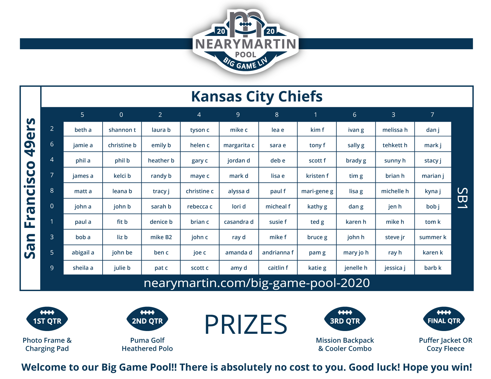 Pool Bracket Page | Neary Martin